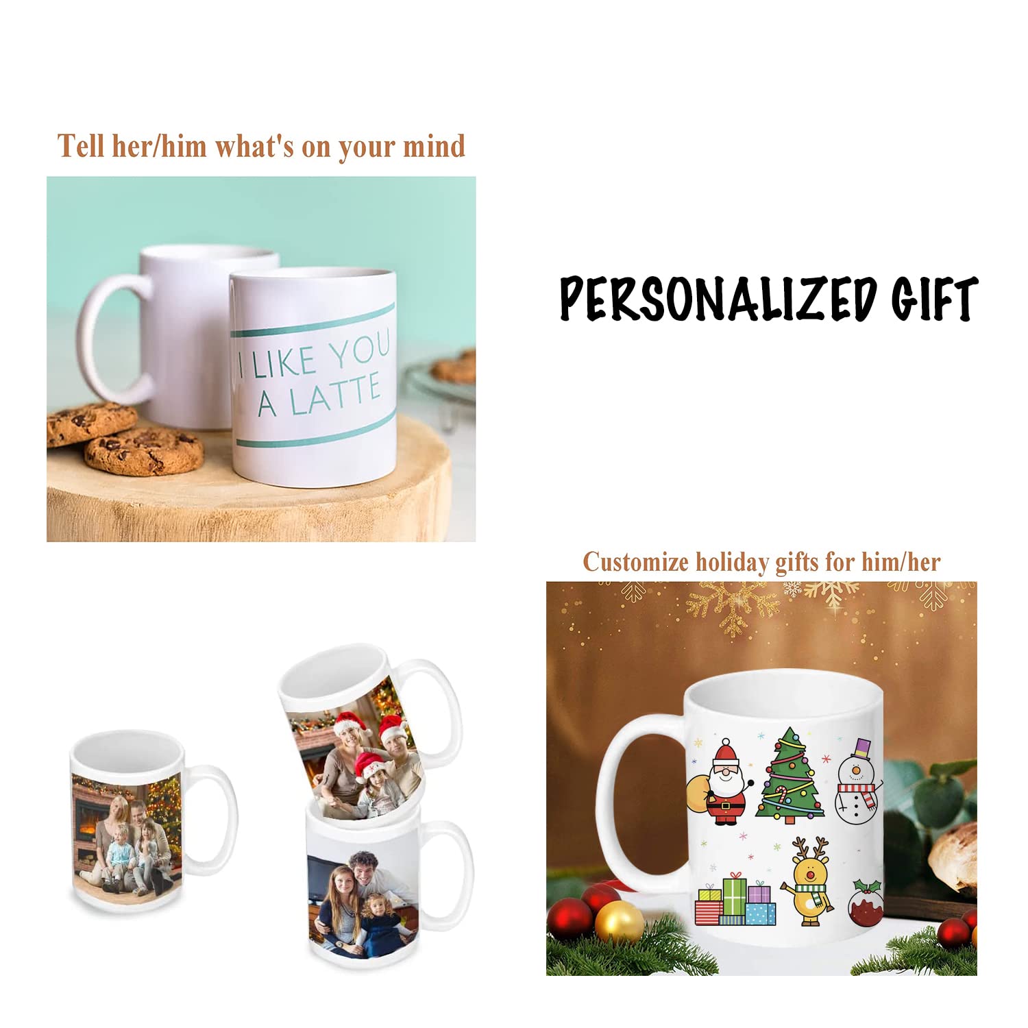 Holywarm Sublimation Mugs, White Coffee Mugs 11oz Sublimation Coffee Mugs AAA Coating Ceramic Mugs with Large Handle, Sublimation Blanks White Mugs Coffee Mug Set with Gift Boxes (6)