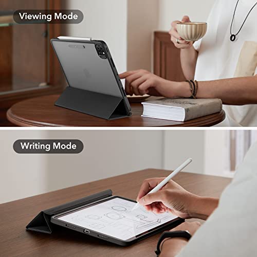 ESR for iPad Pro 11 Inch Case (2022/2021), Detachable Magnetic Cover, Smart Trifold Stand with Hard Shell Back, Pencil 2 Wireless Charging, Slim and Light, Ascend Series, Frosted Black