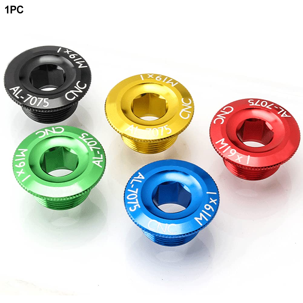 EMVANV Bicycle Crankset Screws, Practical M19 Cycling Cranket Crank Fixing Bolt, Durable Bottom Aluminum Alloy Crankset Nut Cove-r Cap