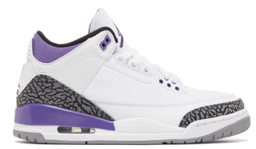 Nike Men's Air Jordan 3 Retro Basketball Shoes, White/Black-dark Iris-cement G, 10