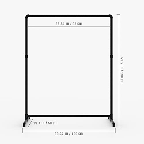 pamo Industrial Design garment rack - LAS LOW - freestanding Coat Rack for Walk-In Wardrobe Wall I Clothes Rack Made of Black Sturdy Pipes freestanding from Water Pipes