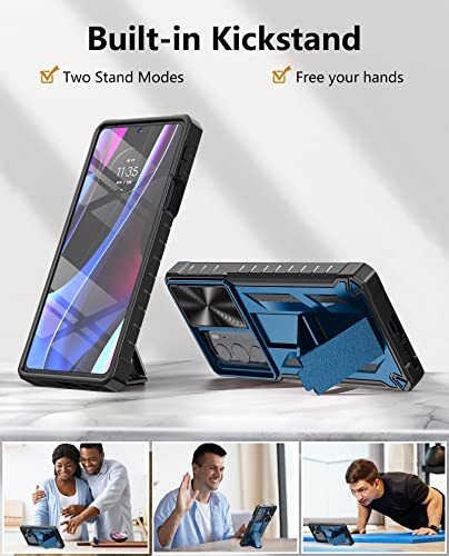 WTYOO Case for Motorola Edge-Plus 2022: Motorola Edge Plus 5G UW 2022 Case - Military Grade Drop Proof Phone Protective Cover with Kickstand and Slide Cover Protection - Durable Shockproof Textured