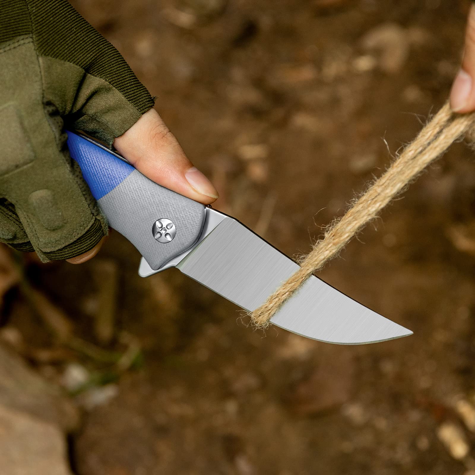 Dispatch 8cr Blade Folding Pocket Knife with G10 Handle, Liner Lock with Clip for Survival, Hunting, Tactical, Outdoor Camping EDC Tool
