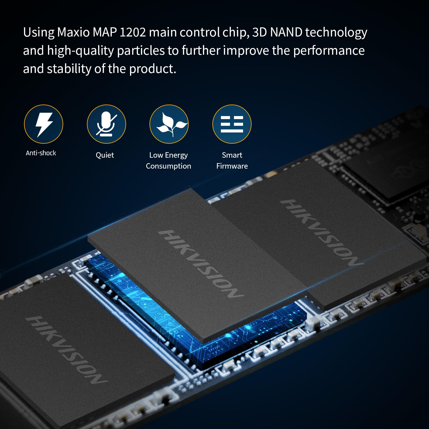 Hikvision E3000 Internal NVMe PCIe M.2 SSD 512GB, Internal Solid State Drive, Gen 3x4, 2280, 3D NAND Flash Memory, Up to 3500MB/s Read Speed