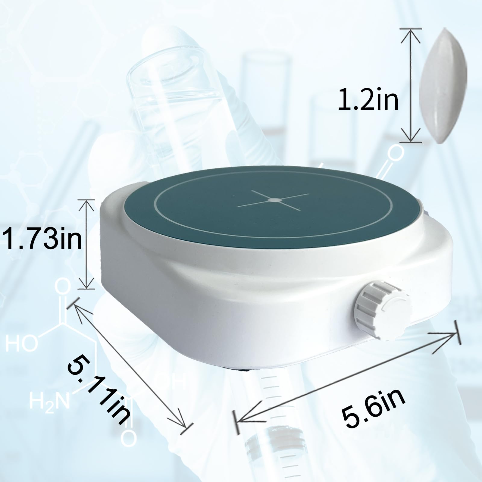 LAB FOUAVE Magnetic Stirrer 200-3500rpm,Maximum stirring capacity 3000ml,Suitable for schools, work, or experimental projects,Laboratory Mini Magnetic Mixer Stirrer(No Heating)