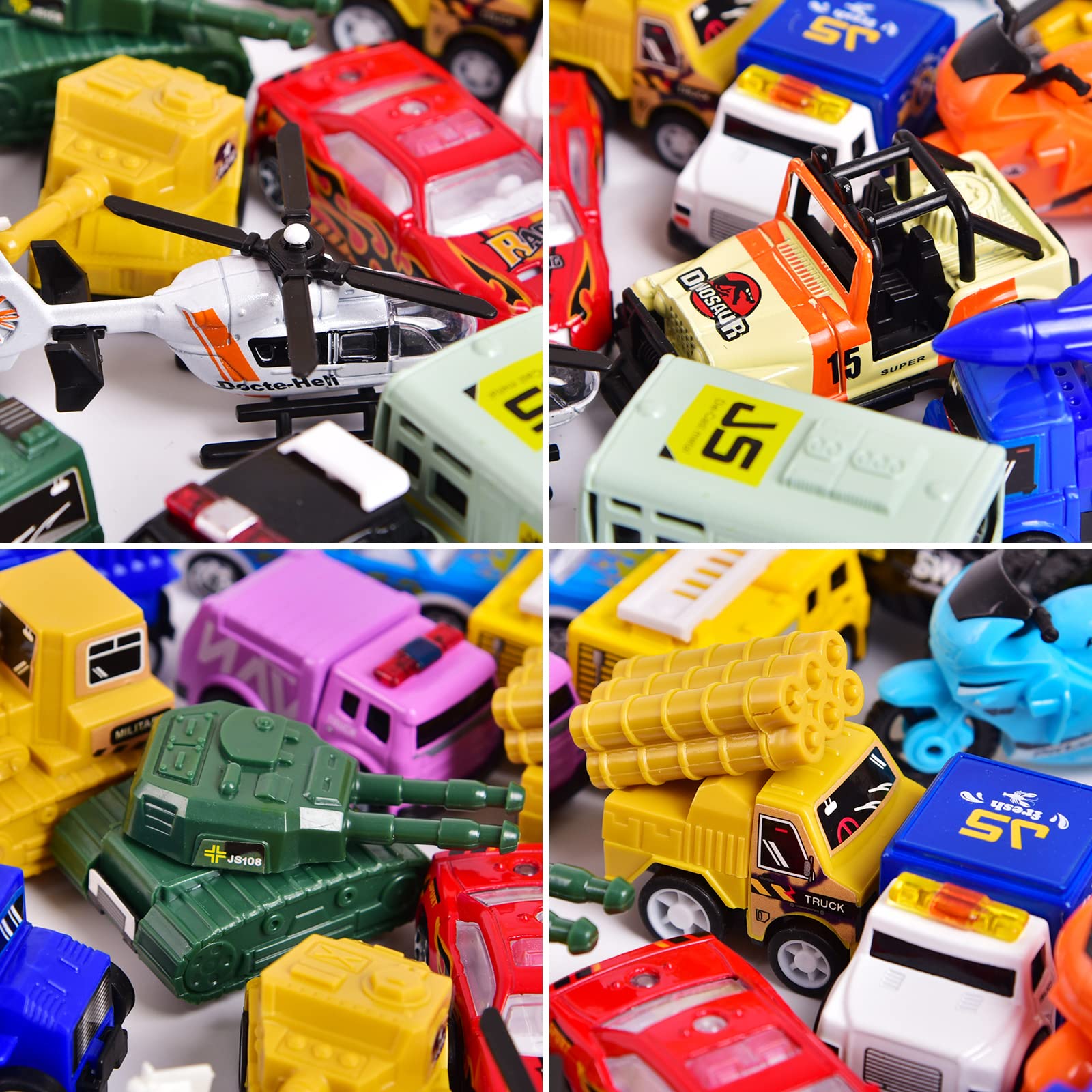 FUN LITTLE TOYS 24 Different Pull Back Cars Toys for Toddlers Boys Girls, for Kids
