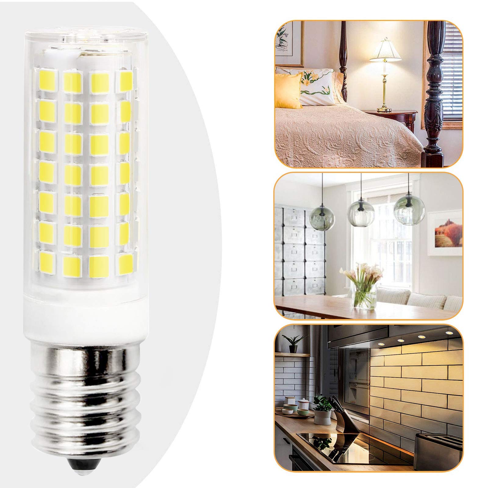 E17 Led Bulbs Microwave Oven Light Bulbs under Hood Dimmable,75 Halogen Bulb Equivalent,6000K White Daylight Stove Light Bulb, Appliance Bulbs, 7.5W led bulbs,700LM, Pack of 2 by Cartaoo