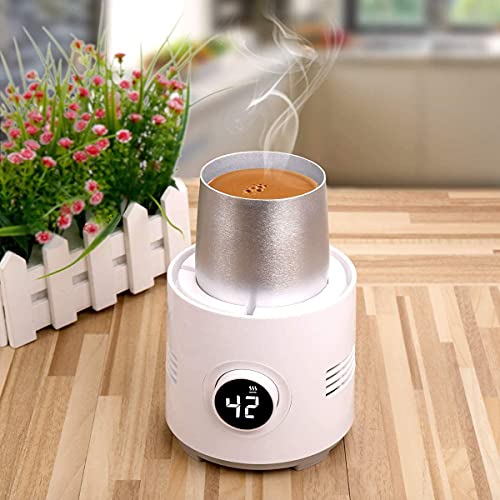 HSTYAIG Cup Cooler-Coffee Warmer Desktop 2IN1, 60°C- 2°C Coffee Tea Drinks Mug Warmer Cooler Desktop Heating and Cooling Beverage Plate for Water,Milk,Beer,Cocoa