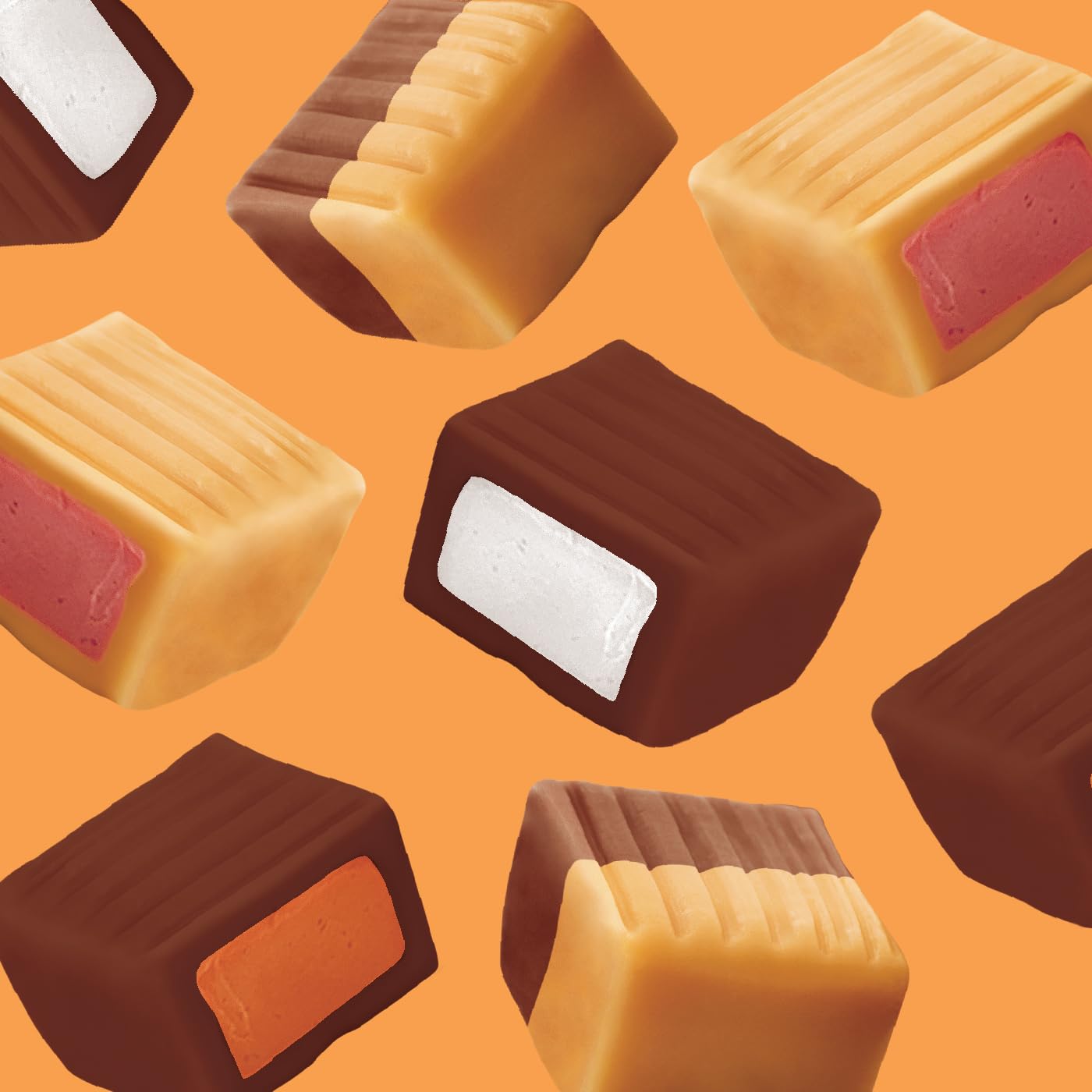 CRAZYOUTLET Assorted Caramels Filled Candy - Individually Wrapped Bulk Pack 2 Pounds