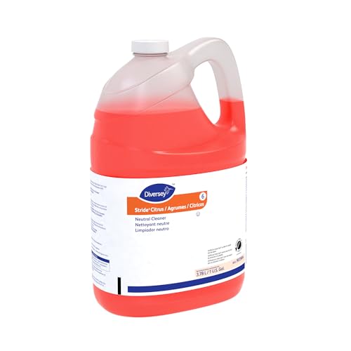 Diversey 903904 Stride Citrus Neutral Cleaner, Commercial Floor Cleaner, Citrus Scent, Concentrate, 1-Gallon (Pack of 4) Packaging May Vary