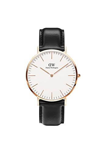 Daniel Wellington Classic Sheffield 40mm Men's Watch, DW Classic Leather Rose Gold Watch for Men