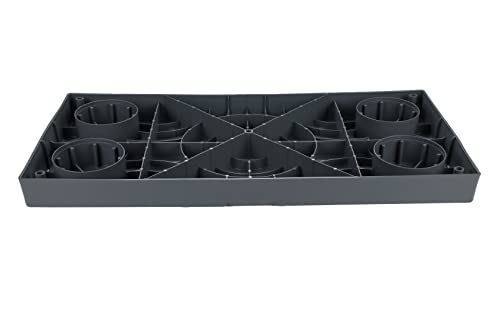 DiversiTech EL1838-3 E Lite Plastic Equipment Pad for HVAC Systems, Outdoor Equipment Mounting Base, Condenser Pad, 18" x 38" x 3", Gray