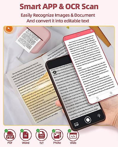 memolife 𝟐𝟎𝟐𝟑 𝐅𝐮𝐧 𝐆𝐢𝐟𝐭 Sticker Maker Machine - Mini Thermal Printer with 6 Rolls Non-Adhesive Paper (2in*21.3ft/Roll), Inkless Printer for iPhone & Android, Portable Mini Printer for DIY