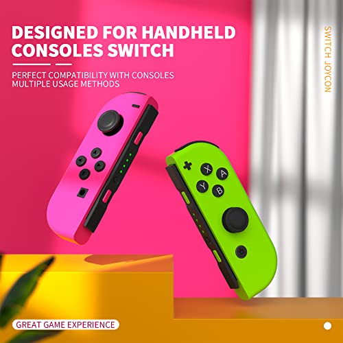 WWOKIND Joy Con Controller Compatible for Switch, Wireless Joypad Replacement for Switch Joycon, Left Right Remote for Switch Controllers Joycon(Pink and Green)