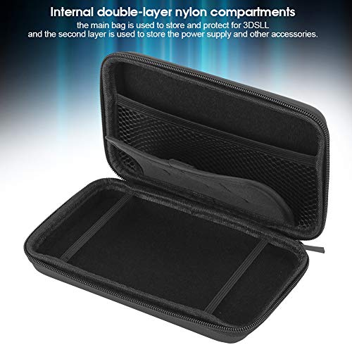 FOTABPYTI Double‑Layer Nylon Compartments Used to Store EVA Material Storage Bag Game Consoles Storage Bag for 3DS LL 3DS Home Office(Black)