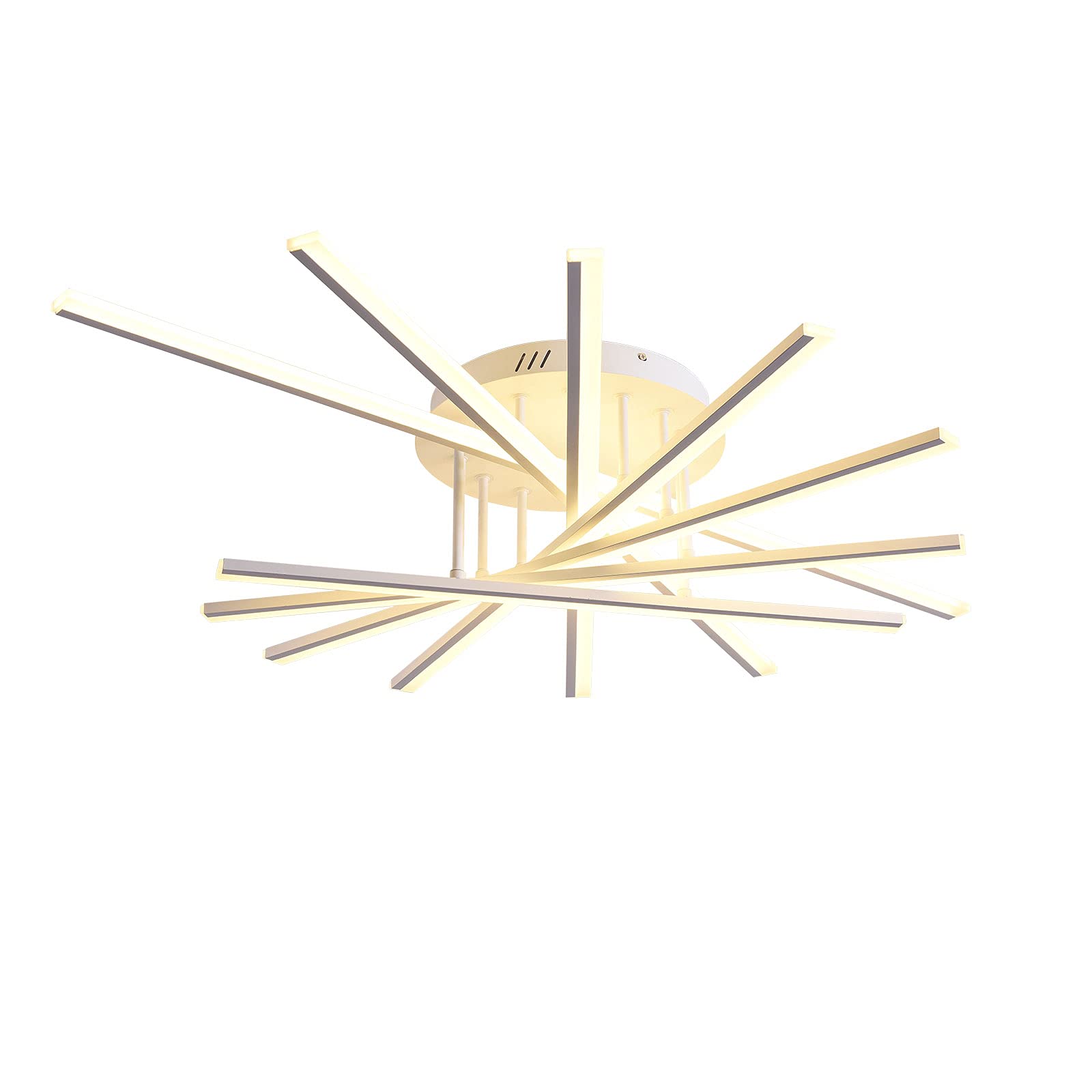 Gdrasuya10 Modern Ceiling Light, LED Flush Mount Chandelier with 7 Light Neutral White Geometric Linear Ceiling Light for Kitchen Foyer Dining Room Living Room Bedroom