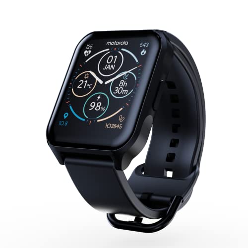 Motorola Moto Watch 70 - Health and Fitness Smartwatch for Every Day Wear, Advanced Health Features, Up to 10 Days Battery Life - Compatible with Android and iOS, Phantom Black