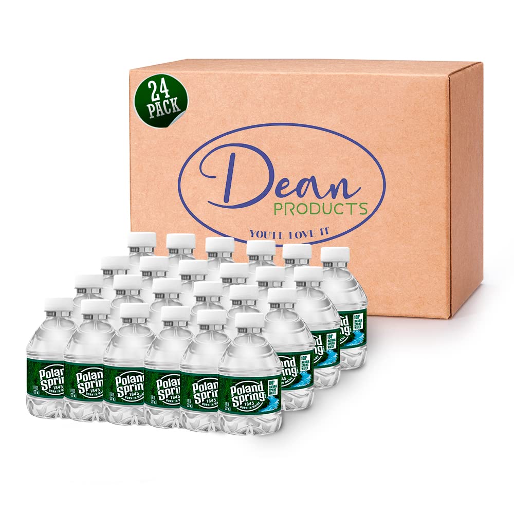 Dean Products - Spring Water Bottles 24 Pack - Bottled Spring Water - Small Bottles of Water - Mini Water Bottles 24 Pack - 8 oz Bottled Water - Bulk Small Water Bottles
