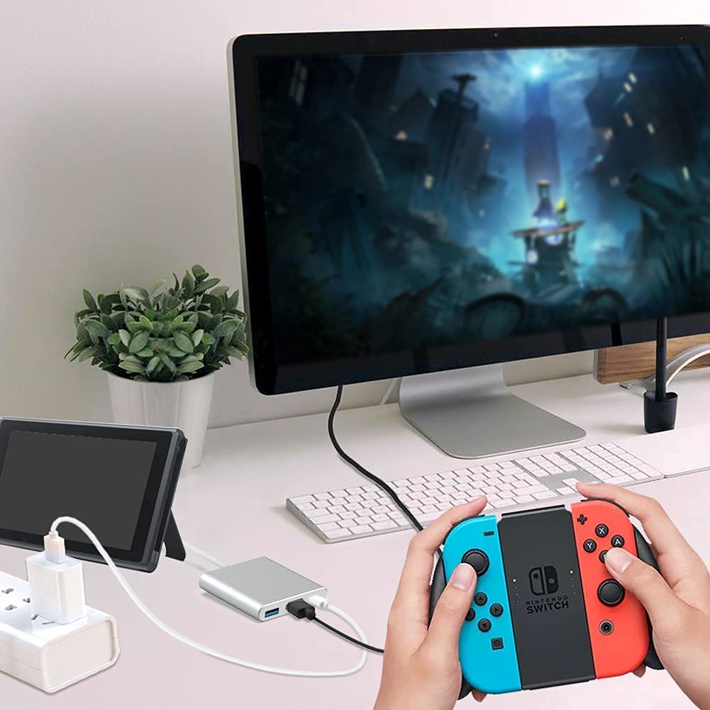 Dock for Nintendo Switch, IWGAME Portable Docking Station with USB C Charging and USB 3.0 Port, HDMI Adapter TV Dock Compatible with Switch