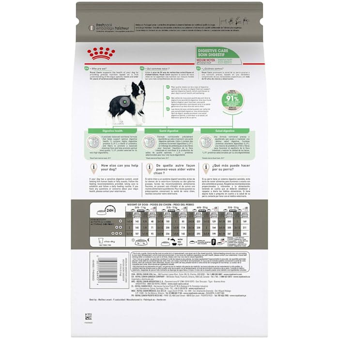Royal Canin Medium Digestive Care Dry Dog Food, 17 lb bag