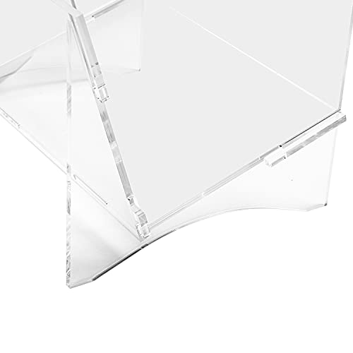 Mouchoi Acrylic Bookcase, Corner Bookshelf, Acrylic Tabletop Display Shelf, Modern Clear Display Stand, Sturdy Storage Shelf, 2 Tier