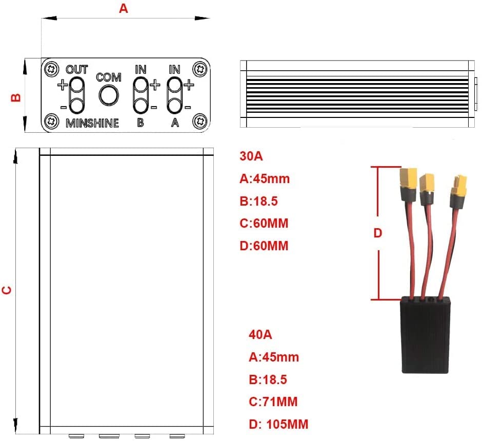 Falygda Dual Battery Connector for Increase The Capacity by Connecting Two Batteries in Parallel Equalization Module (Type2)