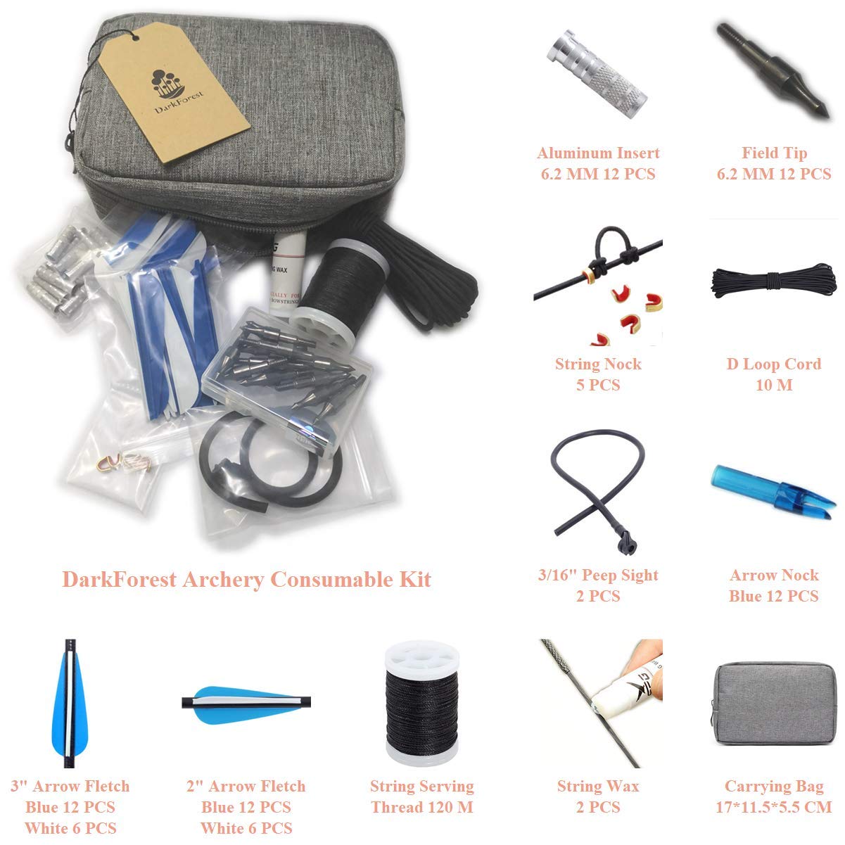 DarkForest AS001 Archery Consumables Accessories Compound Bow Maintenance Arrow Parts Achery DIY Combo Kits
