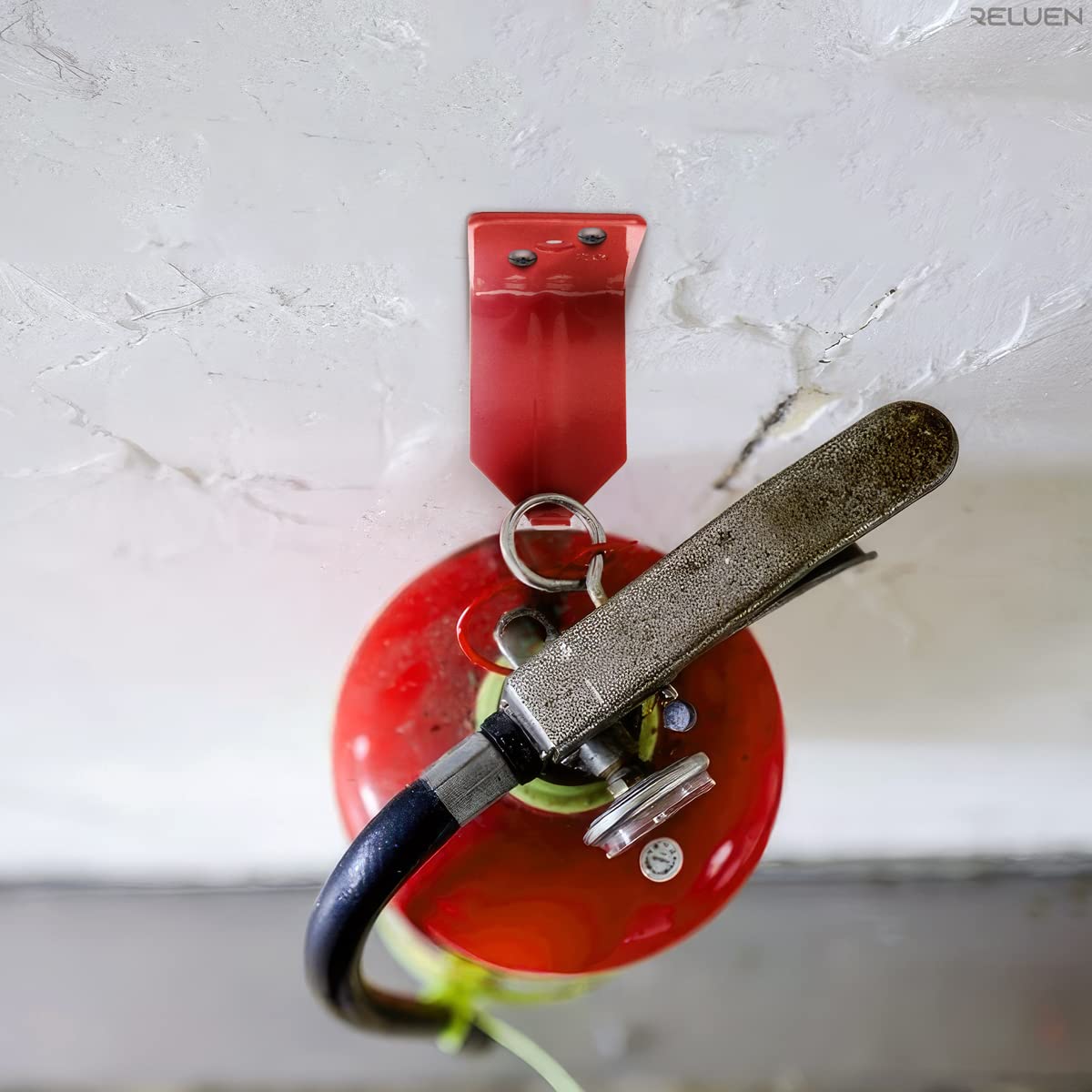 Home Fire Extinguisher Mount Wall Bracket - 4Pcs Fire Extinguisher Brackets Adjustable Fire Extinguishers for The House 20LB Fire Extinguisher Bracket Screws - Fireplace Mounting Bracket Wall Hook