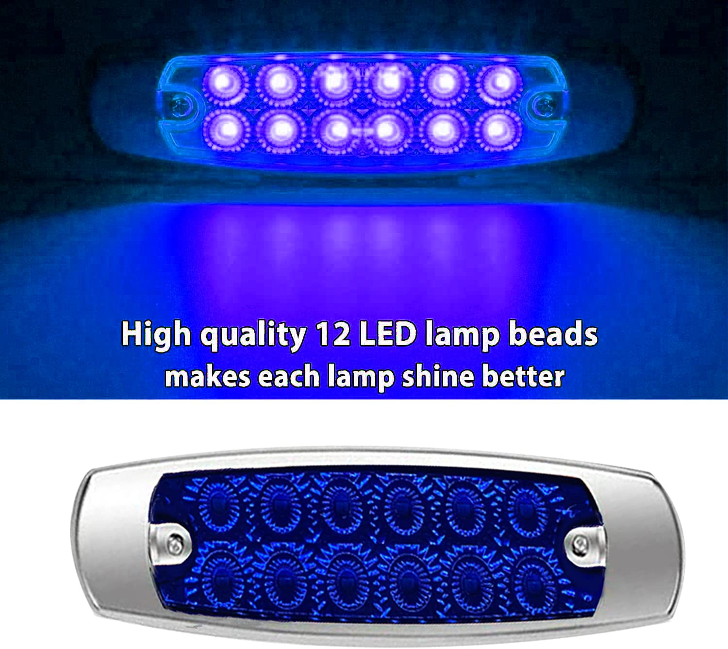 EDMIONG 12LED Marine Boat Light,12V IP68 Waterproof Boat Interior Light Night Fishing Light Boat Deck Lights Courtesy Lights, Yacht Lights For Pontoon Boat(White(10PCS))