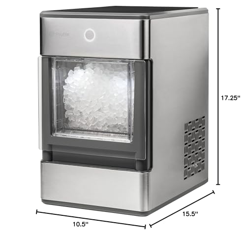 GE Profile Opal | Countertop Nugget Ice Maker | Portable Ice Machine Makes up to 24 lbs. of Ice Per Day | Stainless Steel Finish