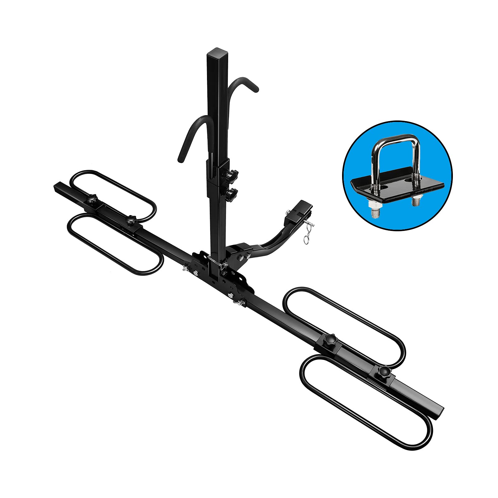 EDOSTORY Hitch Bike Rack, Bicycle Carrier Rack 2 Bicycle Rack fit for Cars, SUV,Trucks,and Minivans with 2" Hitch Receiver-Hitch Stabilizer