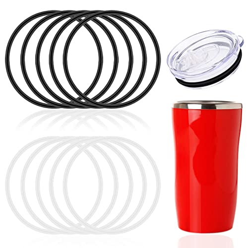 DanziX 10 Pcs Replacement Gasket Compatible with Contigo Snapseal Byron Travel Mug 16oz & 20oz,Leak-Proof Rubber Seals Lid Gaskets Replacement for Contigo Mugs (Black&White)