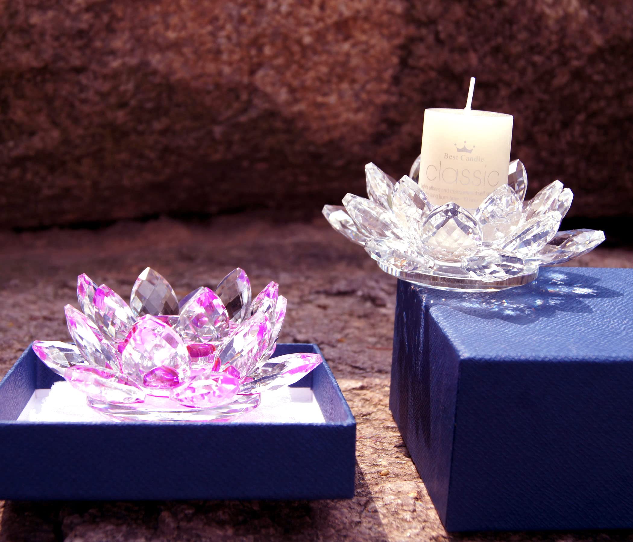 DIDI GOAL Crystal Lotus Candle Holders Votive 4.75 Inches Activity Tealight Holders Pillar Holders for Home Decoration Party Wedding Decoration (1)