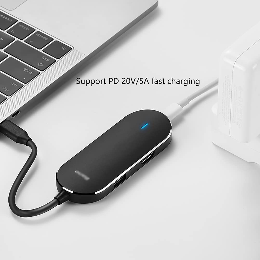 Hub Dock Adapter Docking Station USB C Adapter 6 in 1 USB C Hub Expander with PD Charging, HDMI, 2 USB 3.0 Ports, SD/TF Card Reader Computer Accessories