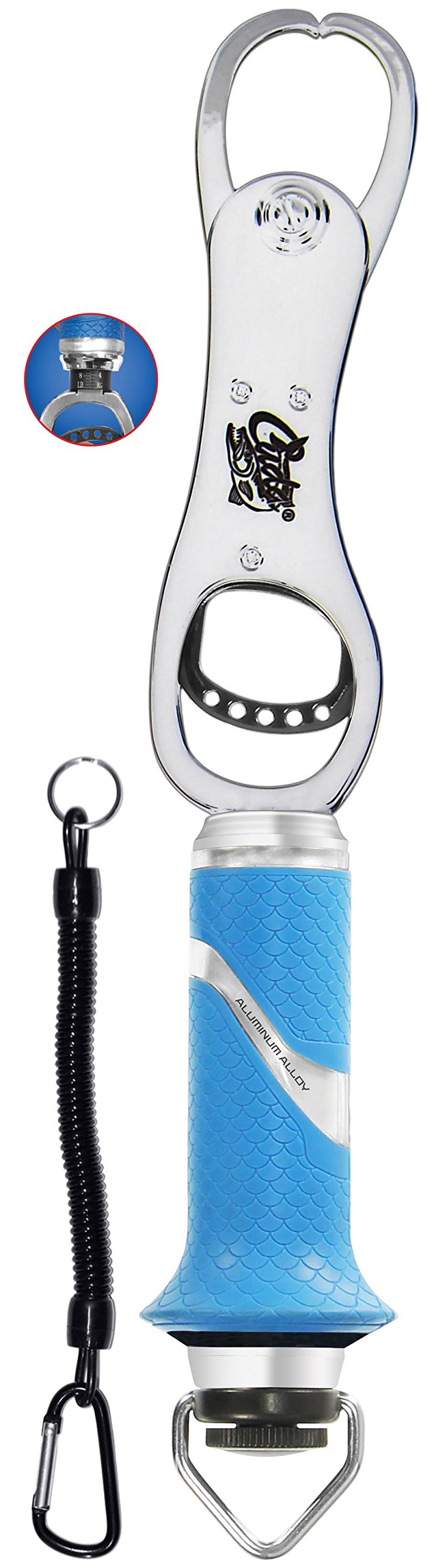 CUDA 11.5" Grip & Scale | Durable For Saltwater and Freshwater Use Up to 50 LBS Fish Scales with Non-Slip Scale Pattern Grip & Stainless Steel Jaws | Lanyard Included