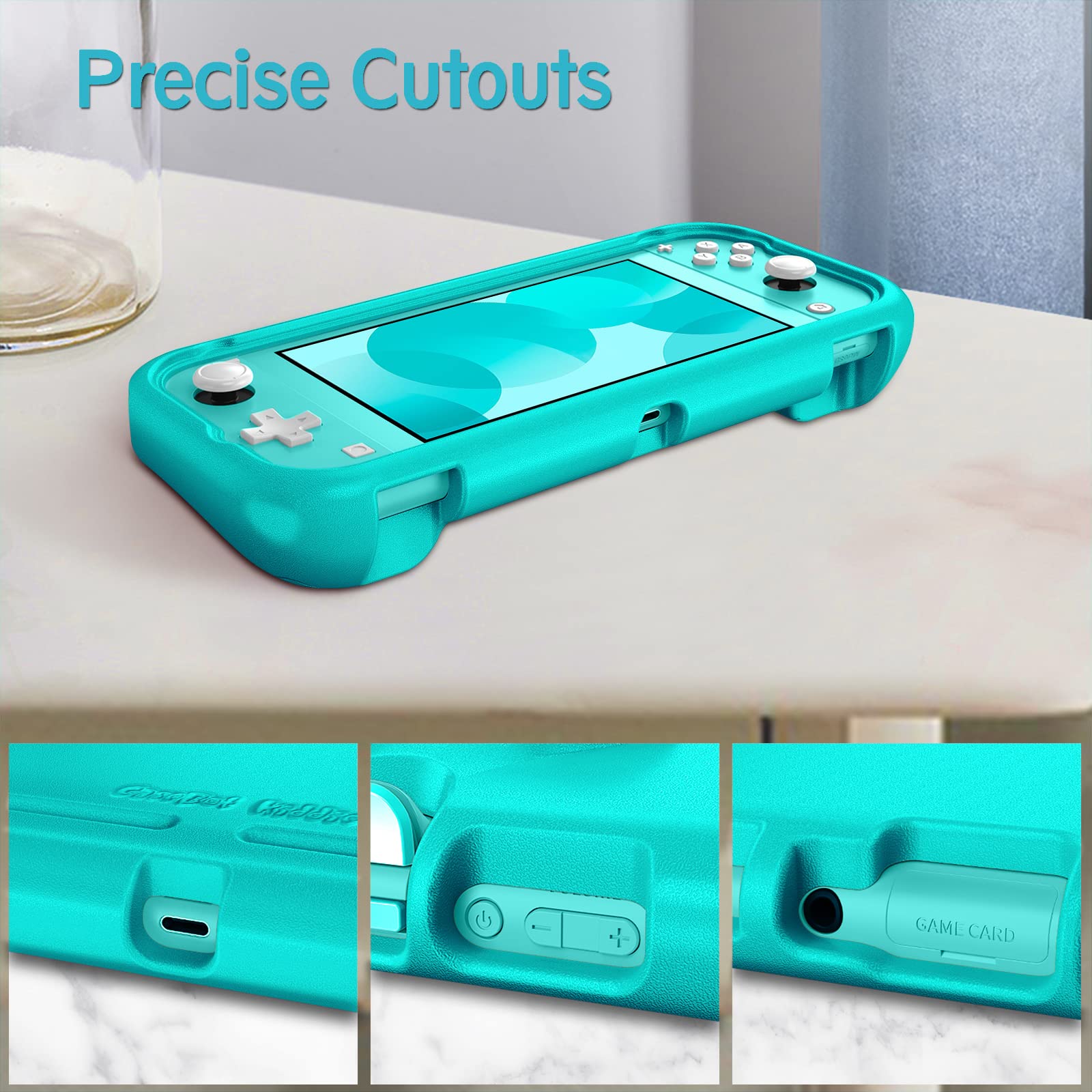 Fintie Case for Nintendo Switch Lite 2019 - Kids Friendly [Ultralight] [Shockproof] Anti-Scratch Protective Cover w/Ergonomic Grip Comfortable Grip Case for Switch Lite Console, Turquoise