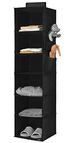 YOUDENOVA Hanging Closet Organizers and Storage, 6-Shelf Closet Hanging Storage Shelves