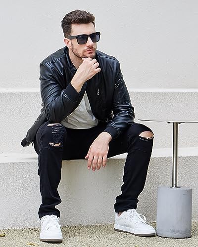 WULFUL Men's Skinny Ripped Jeans Stretch Comfy Denim Jeans Slim Fit Pants