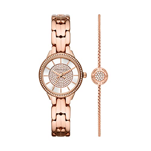 Michael Kors Women's Allie Quartz Watch with Stainless Steel Strap, Rose Gold, 12 (Model: MK1039)