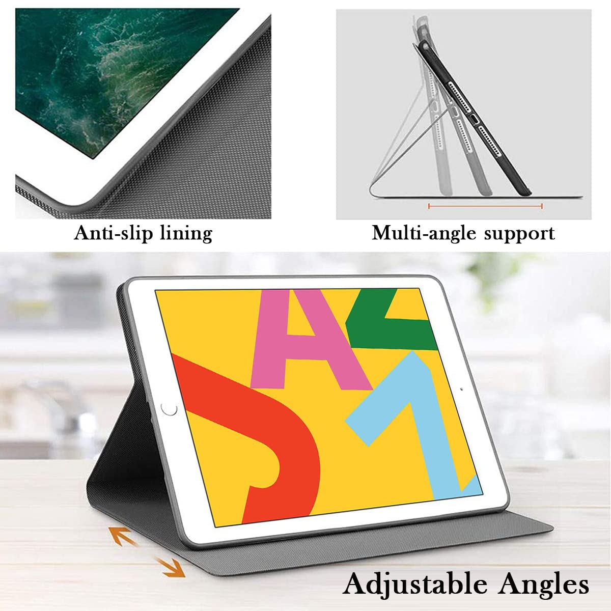 Custom Case for iPad Pro 12.9 Inch 2022/2021/2020/2018 5th/4th/3rd Generation with Photo/Text, Personalized Picture/Name iPad Pro Cover Protective Leather, Auto Sleep/Wake