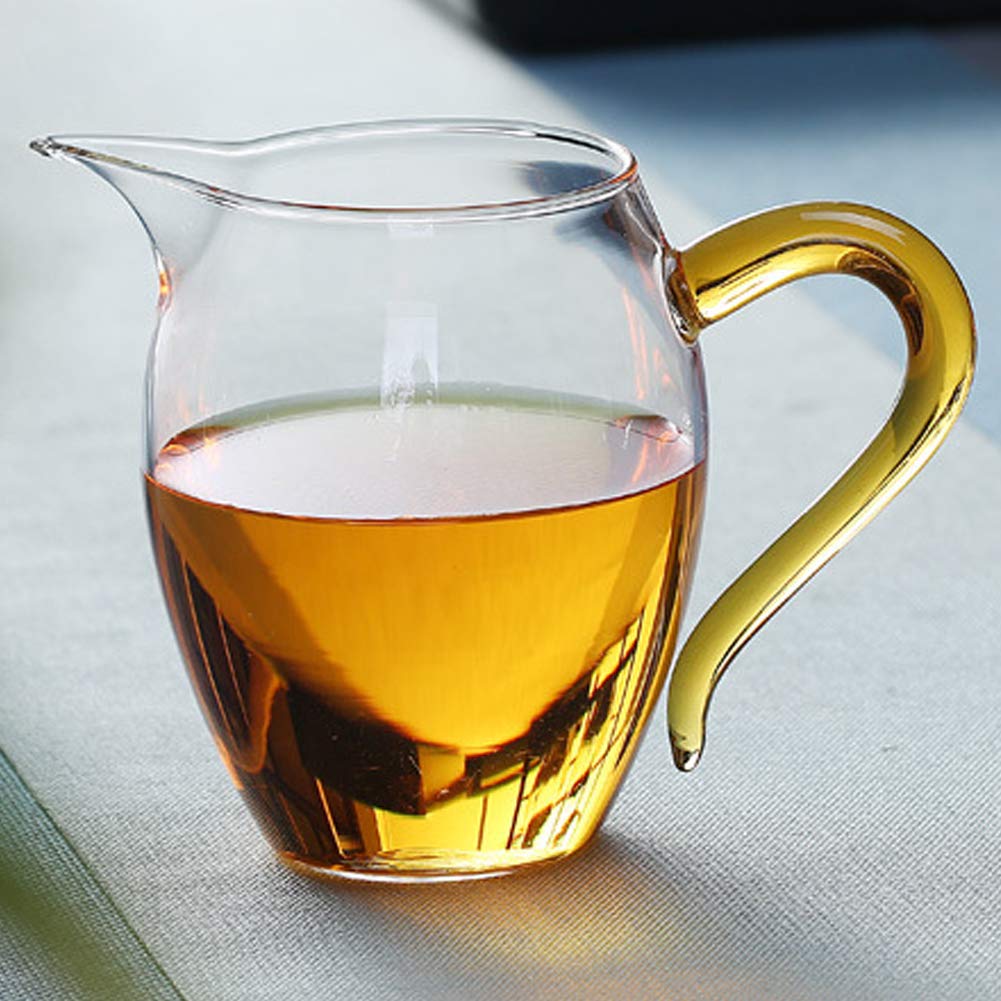 Glass Milk Serving Pitcher With Spout, Gong Dao Bei or Cha Hai For Kung Fu Tea/Coffee or Cream Sharing Cup HB-GB-2 (11.8 oz/ 350 ml)