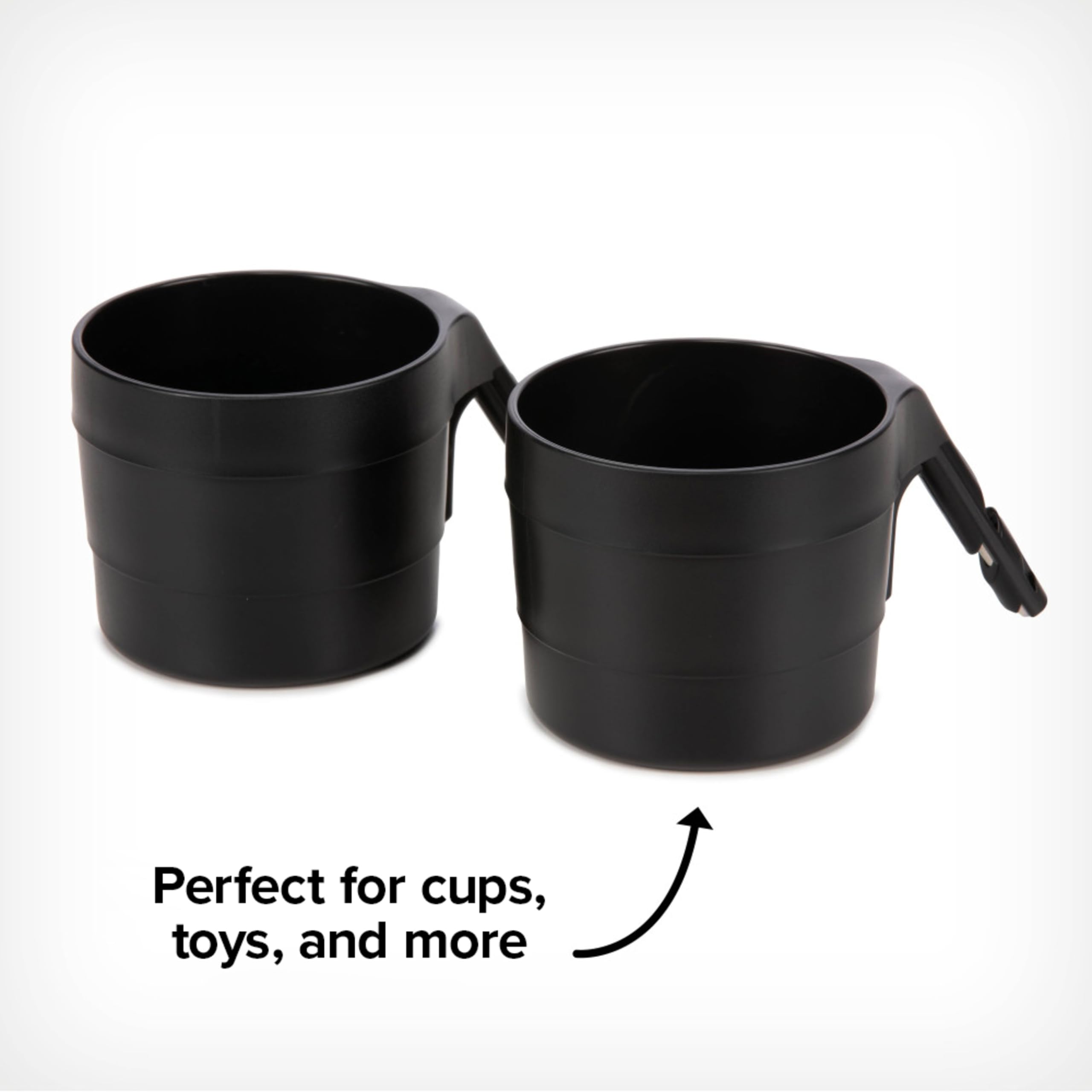 Diono Car Seat Cup Holders For Radian, Everett And Rainier Car Seats, Pack Of 2 Cup Holders, Black