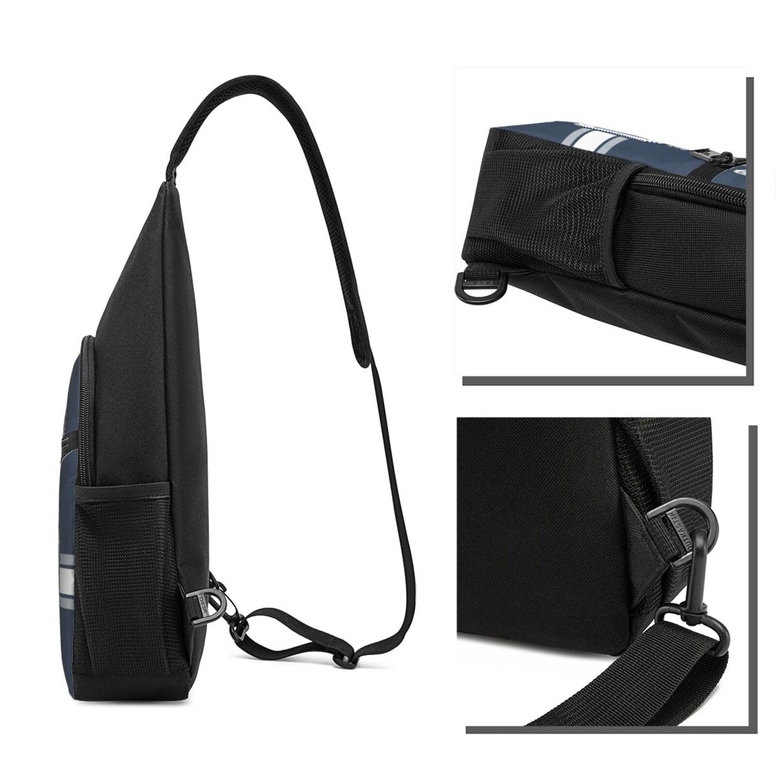 Custom Dallas Sling Bag, Personalized Crossbody Bags with Name and Number, Customize Sling Shoulder Backpack Chest Bag Daypack for Men Women Fans Gifts