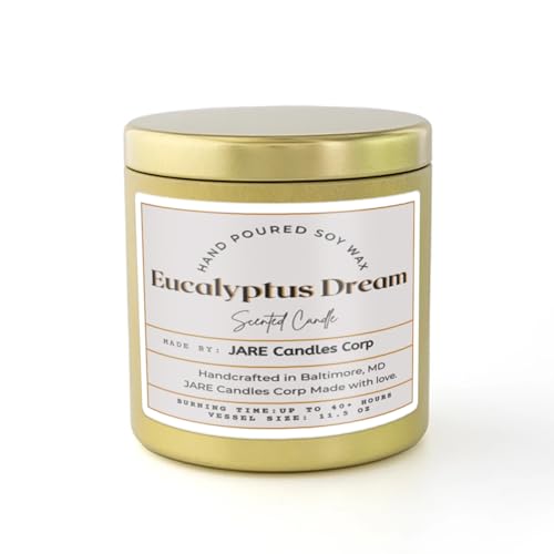 JARE CANDLES, Essential Oil Highly Scented Soy Natural Candles, Scented Candles Aromatherapy, Long +20 Hrs to +40 Hrs Burn Time, Hand Poured & Labeled in USA (11.5 oz, Sunshine)