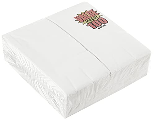 Creative Converting 600-Count Case Touch of Color =Paper Dinner Napkins, 1/8 Fold, White - 279000