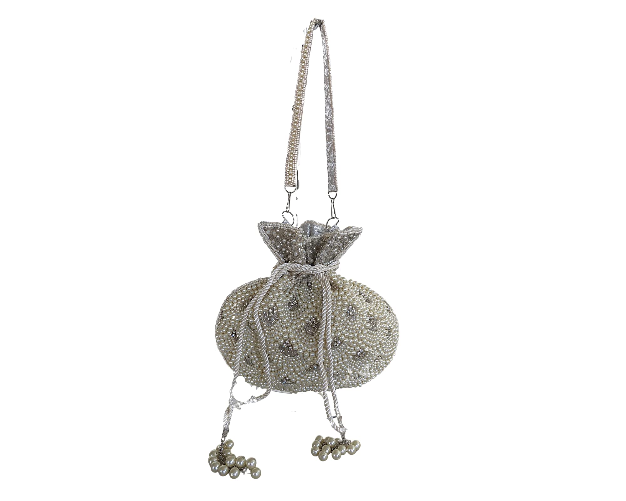 CRAFT BAZAAR Handmade Potli Bags For Women, Beaded Drawstring Purse, Evening Clutches For Wedding And Party, Wristlet Purses For Women