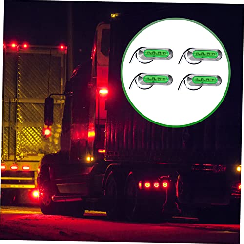 Mikinona 4pcs Boat Trailer Kit Turning Light Trailer Side Light Signal Side Marker Light Abs Truck Green LED Truck Tail Truck Indicator Light