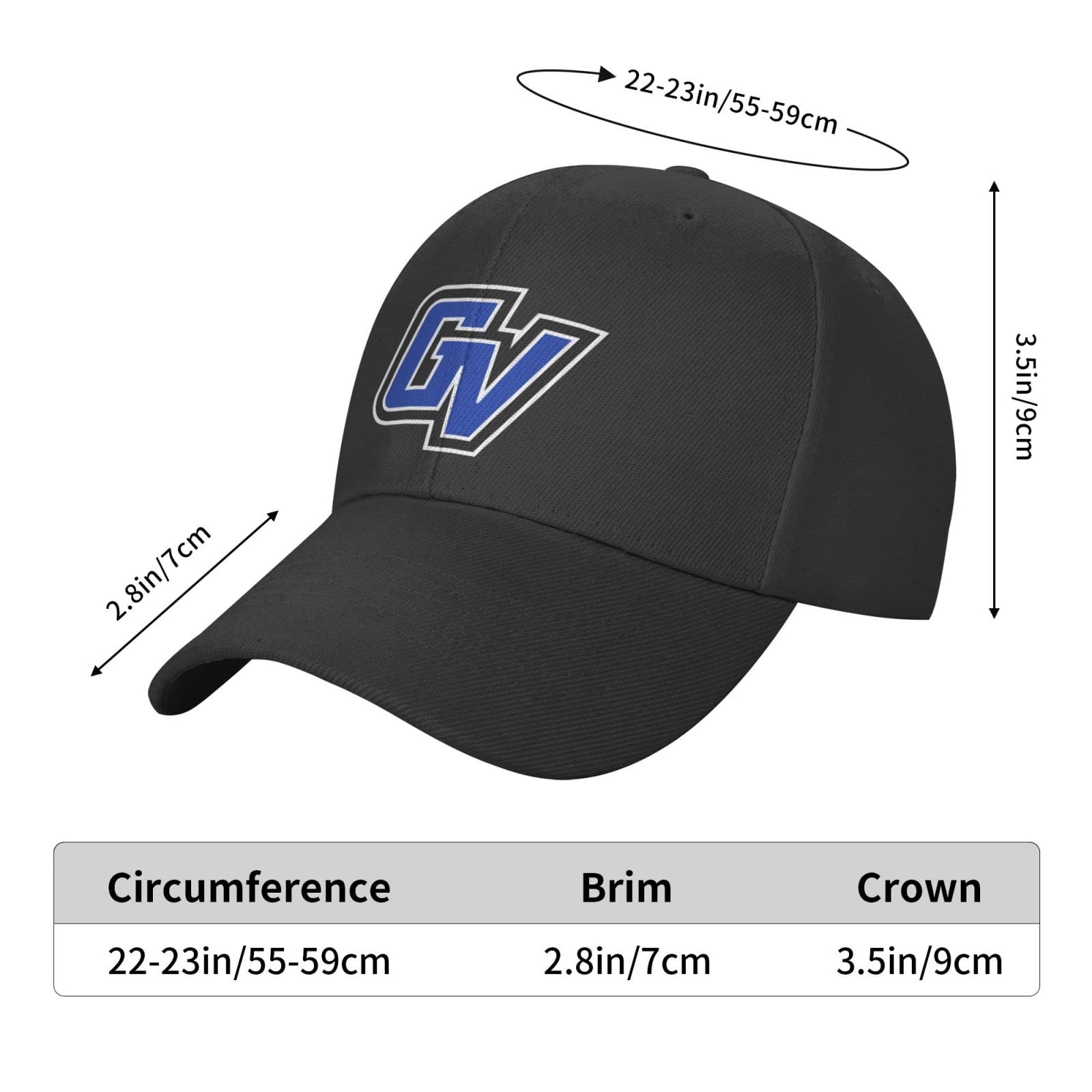 ENLOOM Grand Valley State University Baseball Cap Adjustable Fashion Uv Protection Sunhat Unisex Black