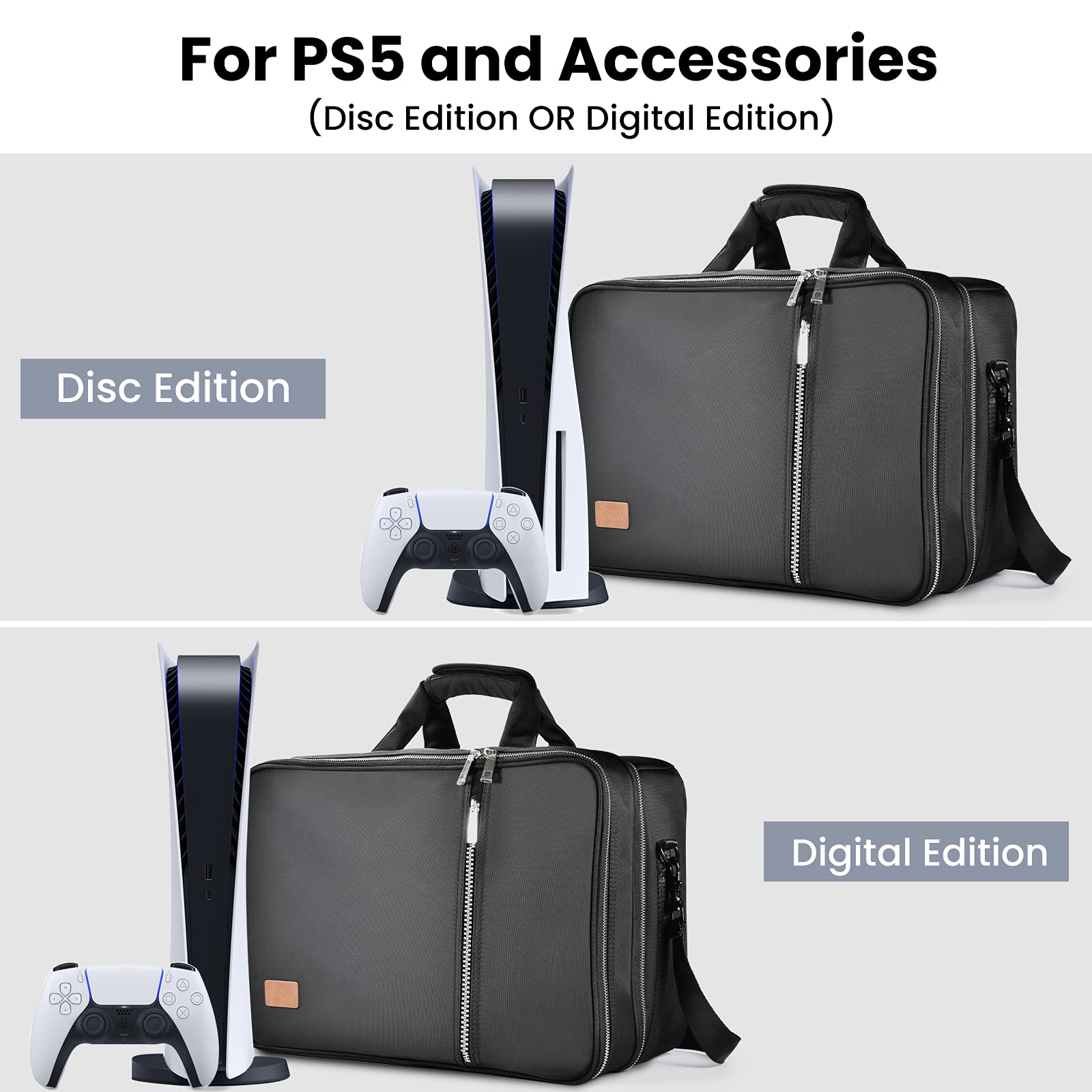 Diocall Travel Case Compatible with PS5, Protective Carry Bag for Playstation 5, DualSense Wireless Controller and Accessories