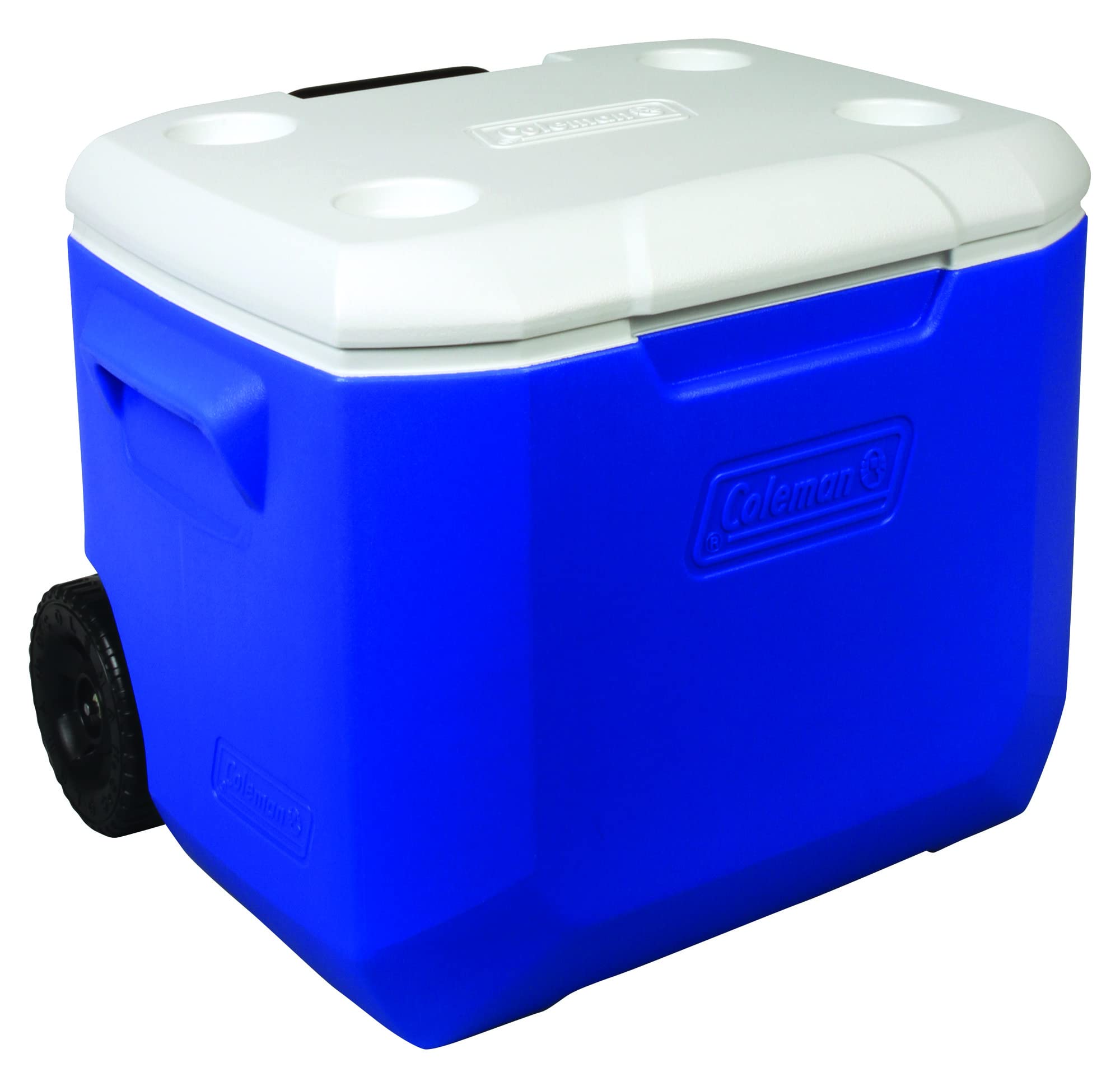 Coleman Chiller Series 60qt Wheeled Insulated Portable Cooler, Ice Retention Hard Cooler with Heavy Duty Wheels and Handle